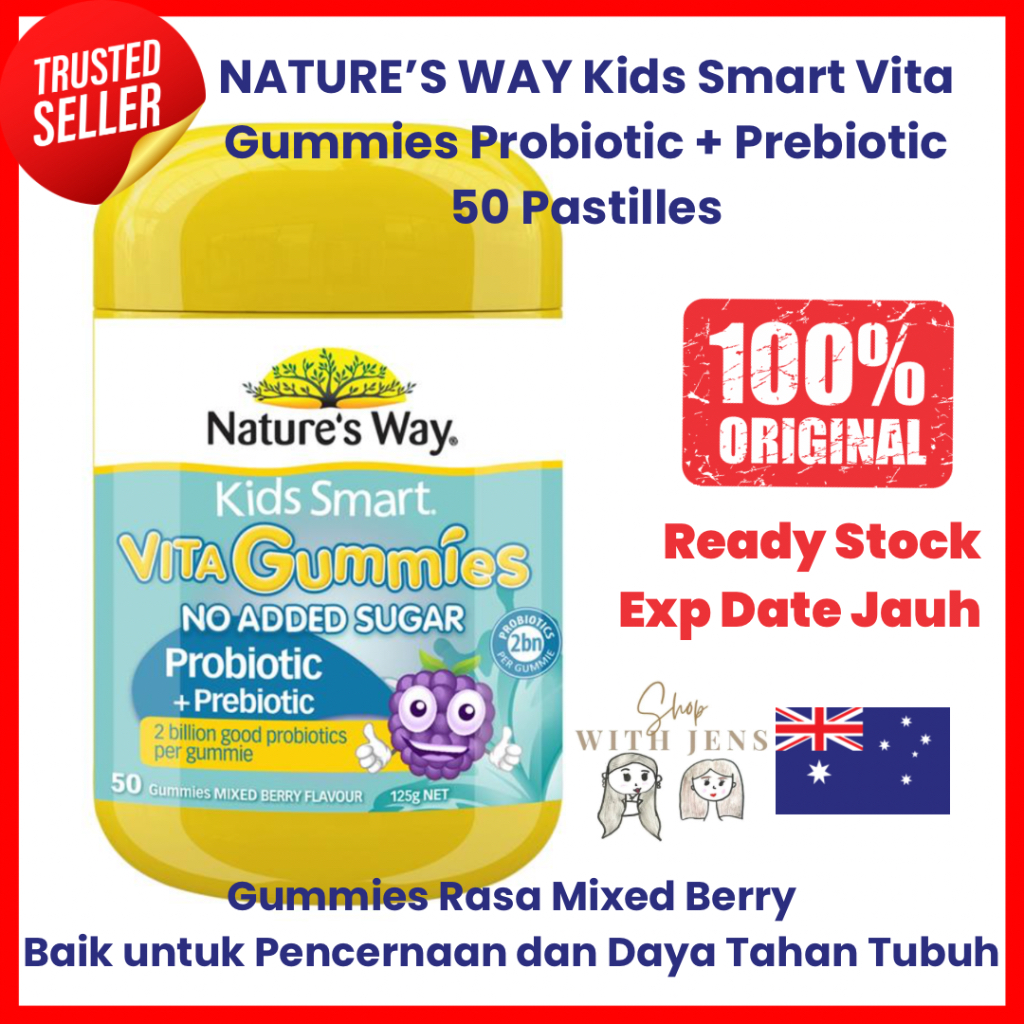 Jual Nature's Natures Way Kids Smart Vita Gummies Probiotic Prebiotic ...