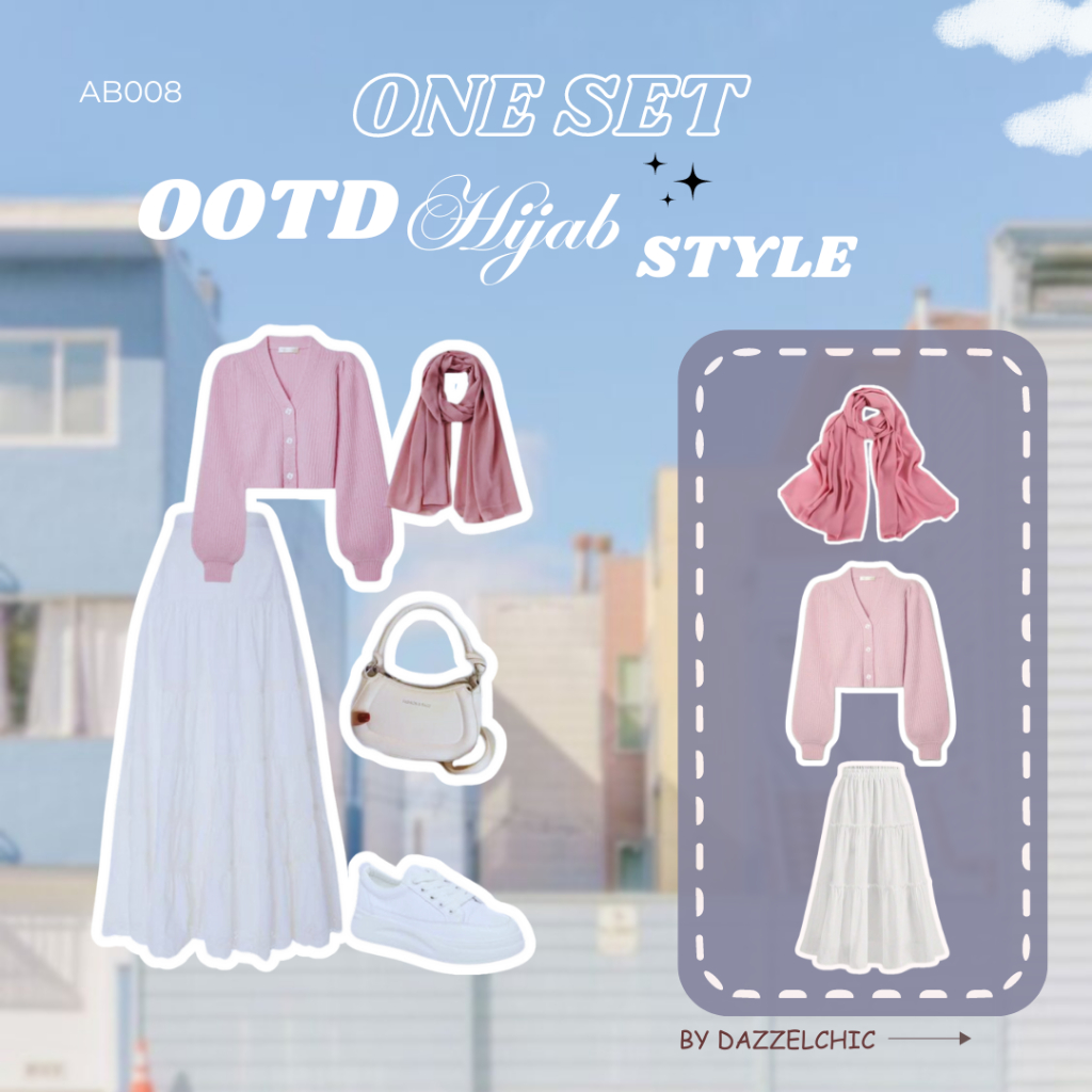 Jual AB008 - 3 IN ONE SET CEWE KEKINIAN KOREAN STYLE HIJAB | OOTD ala Pinterest Cewe Kue, OOTD ...