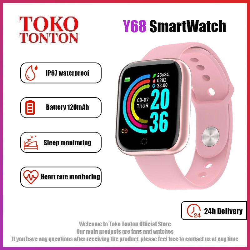 Jual jam tangan SmartWatch Y68 Sport Tahan Air Smart Bluetooth Watch ...