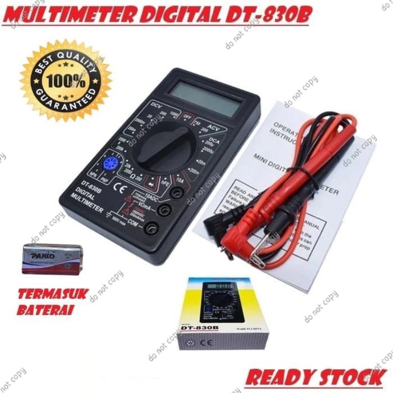 Jual Multitester + batrai Digital DT830B DT-830b Multimeter Avometer ...