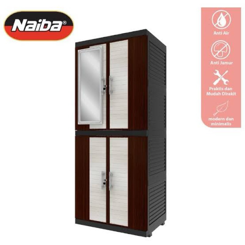 Jual Lemari Plastik Susun 4 Bercermin Naiba Fit 9524 | Shopee Indonesia