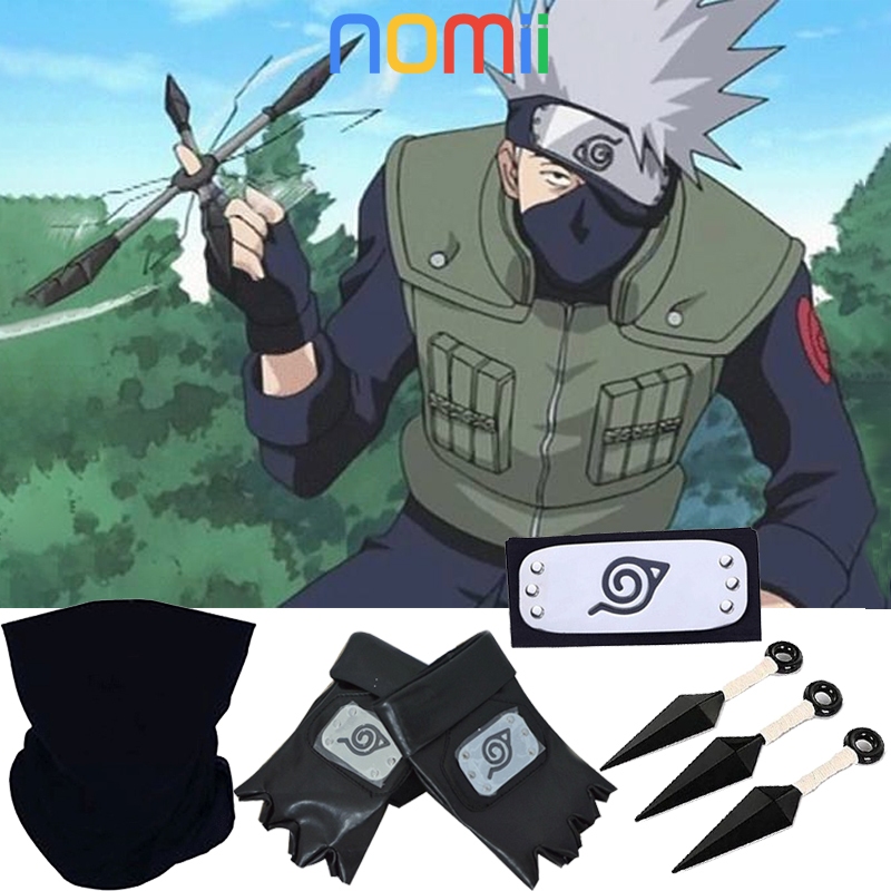 Jual Set 7Pcs 3Pcs Kunai Cosplay Kakashi Naruto Headband Kakashi Mask ...