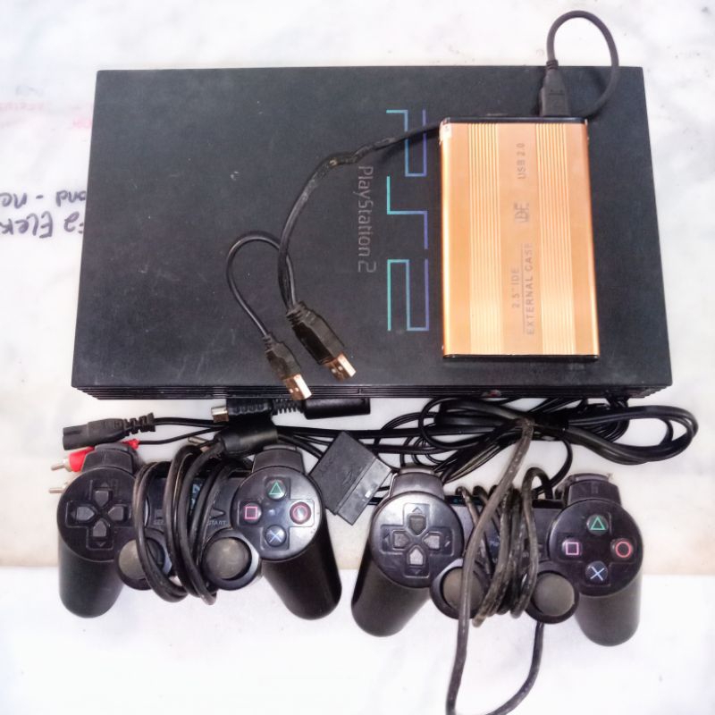 Jual PS2 fat fullgame fulset upgrade matrik 5.0 hardisk 32gb 80 game ...