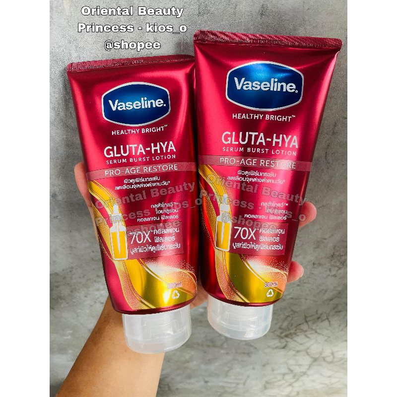 Jual VASELINE PRO AGE RESTORE GLUTA HYA SERUM Vaseline Merah Lotion ...