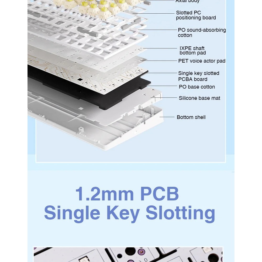 Jual AULA F75 Tri Mode Connection Gasket Mount Mechanical Keyboard ...