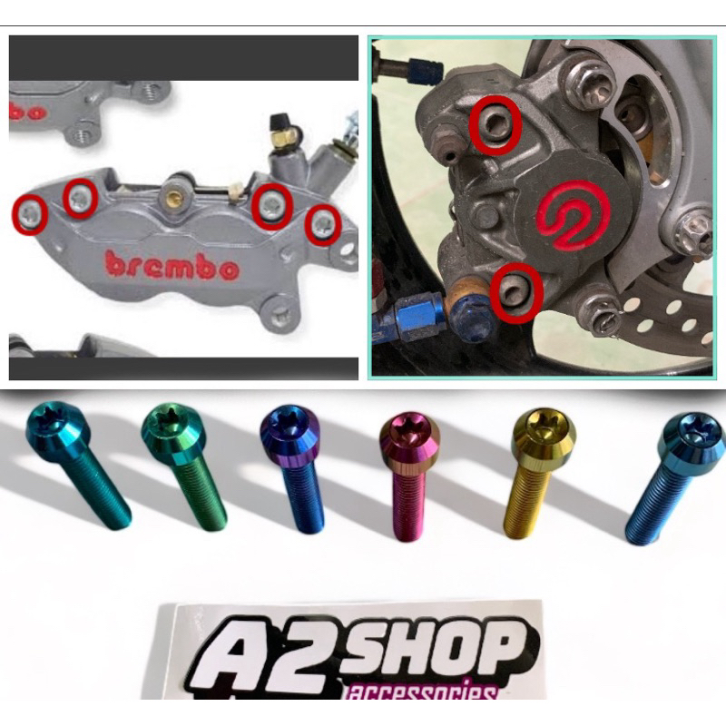 Jual BAUT TITANIUM KALIPER BREMBO 2P 4P HARGA 1 BAUT | Shopee Indonesia