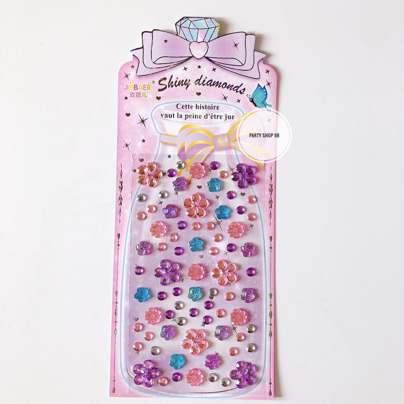 Jual STICKER JEWEL 3D DIAMOND / STICKER MANIK BENTUK LOVE-BINTANG-BULAT ...