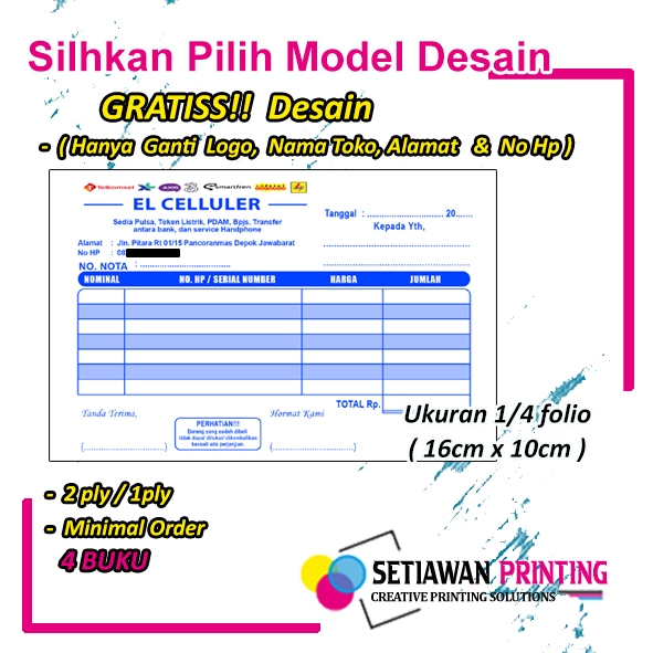 Jual Cetak Nota Servis Hp I Cetak NOta Konter Hp I Cetak Nota Custom ...