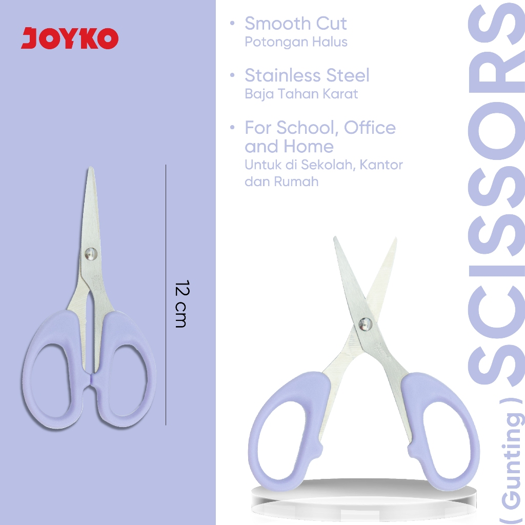 Jual Joyko Scissor STAINLESS PASTEL / Gunting Joyko Kardus Kain Kertas ...