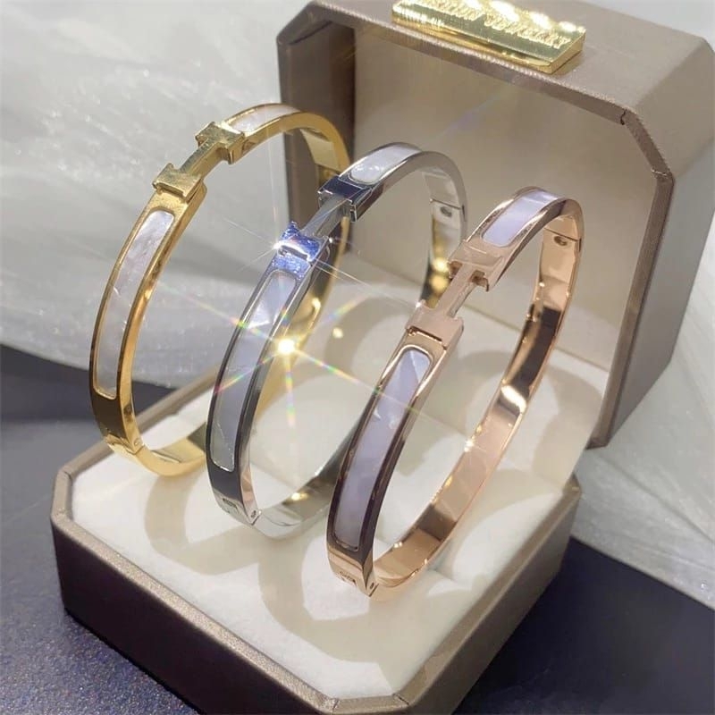 Jual Titanium Gelang Bangle desain model keramik H Super Mewah Bahan ...