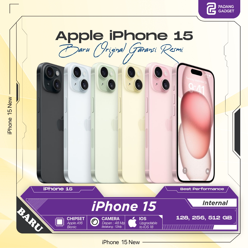 Jual Apple iPhone 15 internal 128GB 256GB 512GB New Original Segel ...