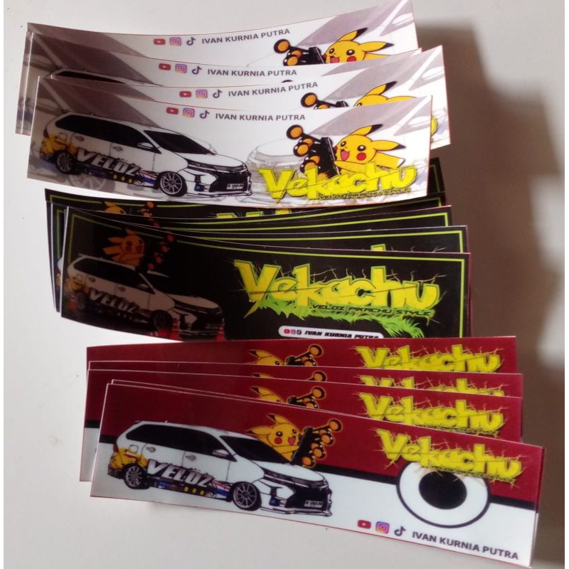 Jual Stiker mobil tci vikachu 4 versi telolet terpopuler isi 20 stiker ...