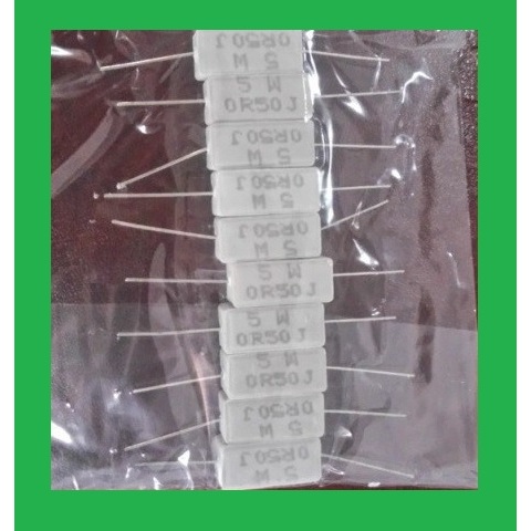 Jual Qty 10 pcs 0.5 ohm R5W 0.5R R5J Resistor Wirewound | Shopee Indonesia