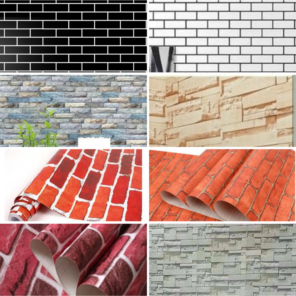 Jual Wallpaper Dinding Motif Bata Panjang 8m x 45cm | Wallpaper Dinding ...