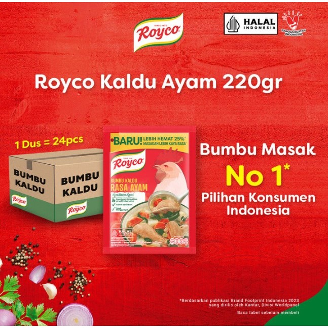 Jual Royco Bumbu Kadu Penyedap Rasa Ayam / Sapi Beryodium 220g (Isi 24 ...