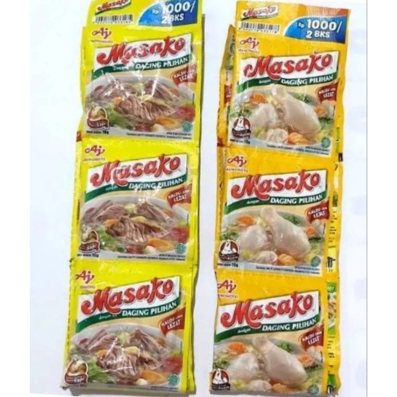 Jual Masako Sapi dan Ayam Penyedap Rasa renceng isi 12 sachet | Shopee ...
