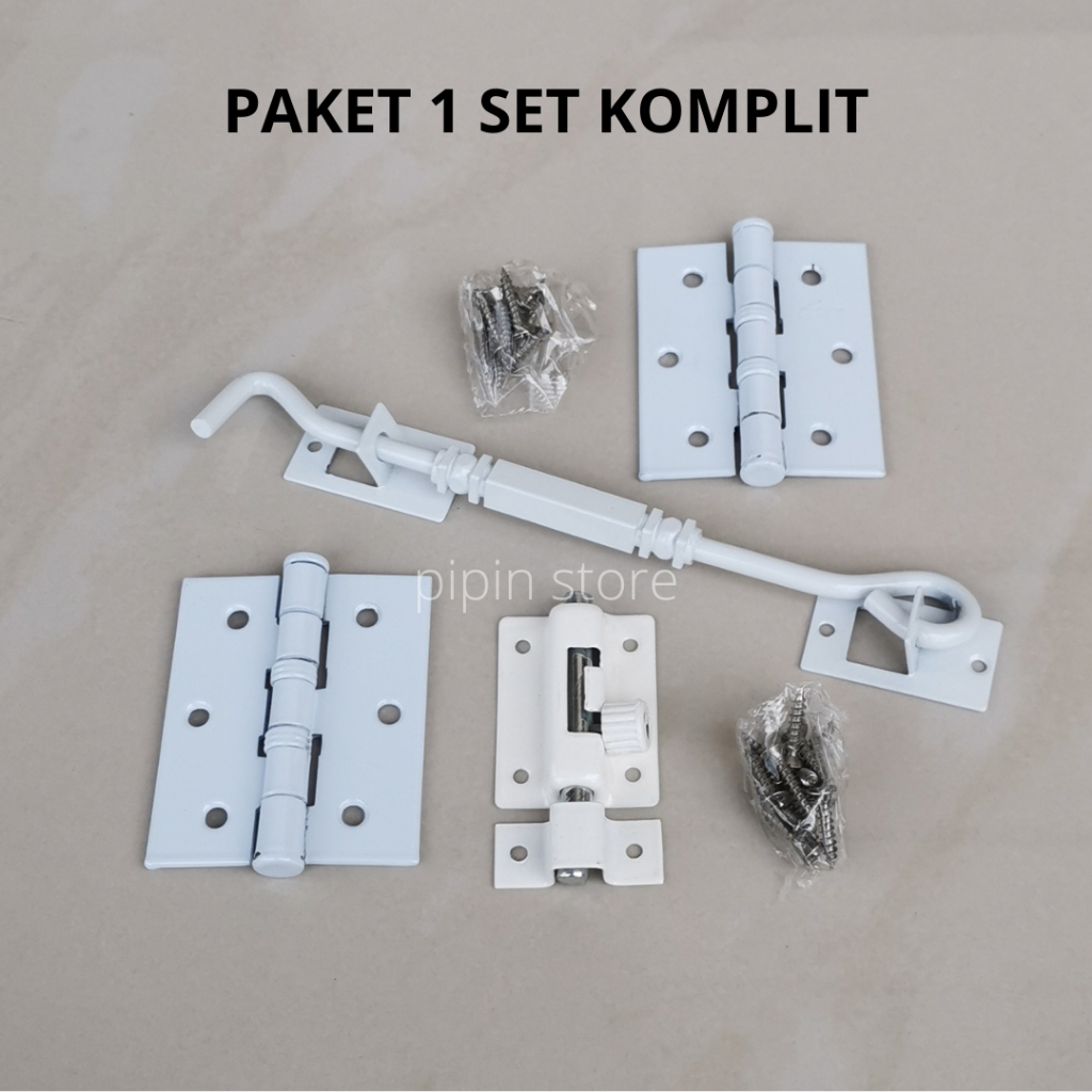 Jual Paket Engsel Jendela Putih 3 Inch Tebal - Hak Angin Putih Cantolan ...