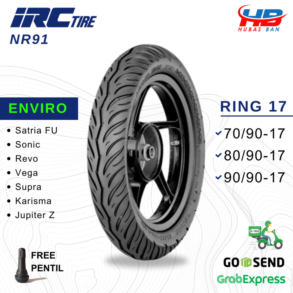 Jual Ban IRC NR91 Enviro 70/90 80/90 90/90 RIng 17 Motor bebek revo supra vega jupiter karisma ...
