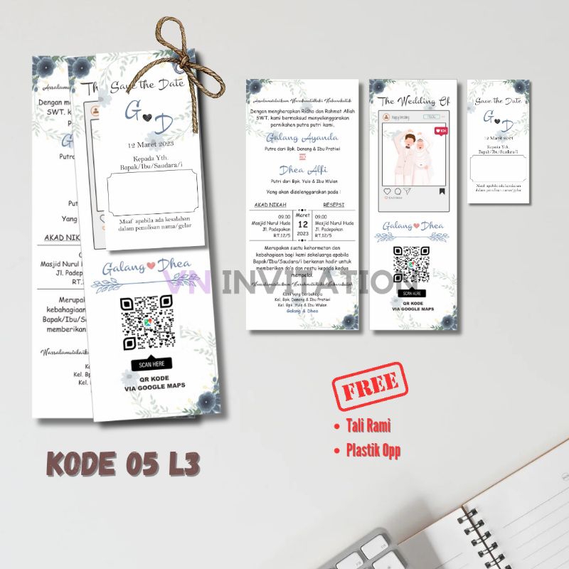Jual CETAK UNDANGAN HANGTAG 3 LEMBAR | Shopee Indonesia