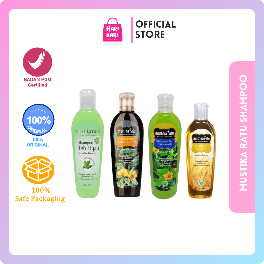 Jual Mustika Ratu Shampoo 175ml - Daun Teh Hijau - Daun Landep - Daun ...