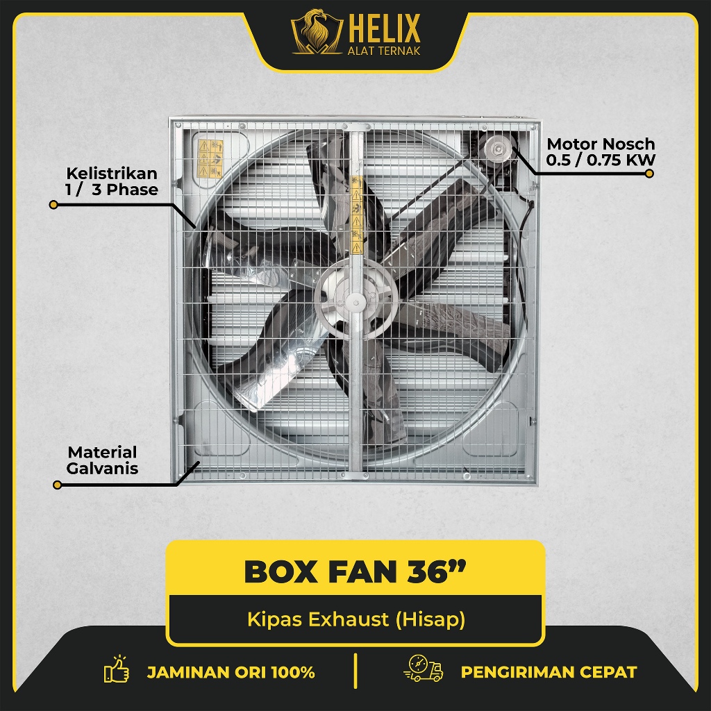 Jual Box Fan 36" inch Kipas Exhaust Hisap Blower Kandang Pabrik 1 / 3 ...