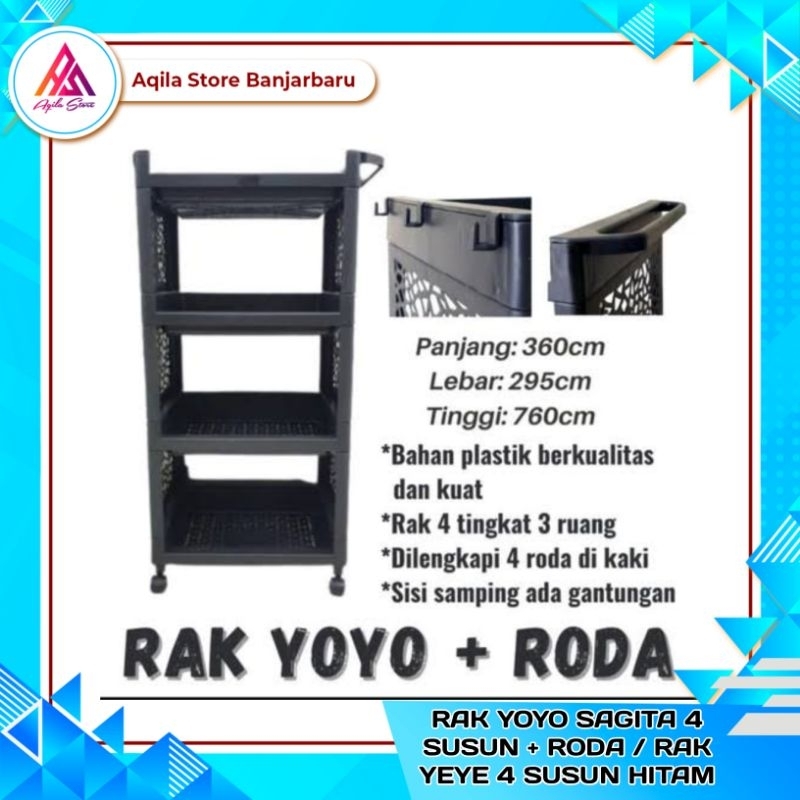 Jual Rak Plastik 4 Susun Dengan Roda / Rak Serbaguna Sagita Rak ...