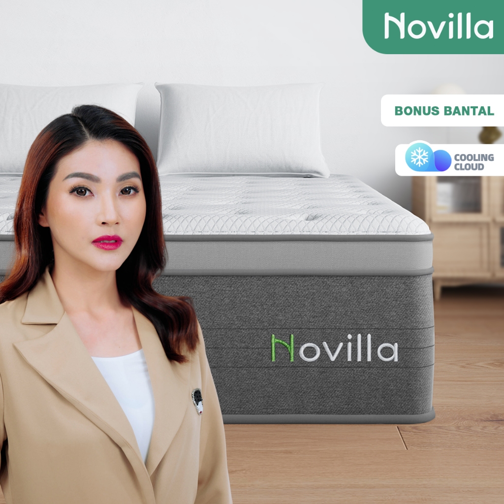 Jual 【C】Novilla kasur pegas springbed tebal 30cm empuk sleep lantai ...