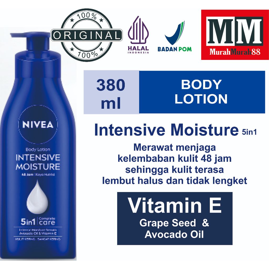 Jual [Kemasan Baru] NIVEA Intensive Moisture Body Lotion 380ml - Perawatan Kulit Kering - BIRU ...