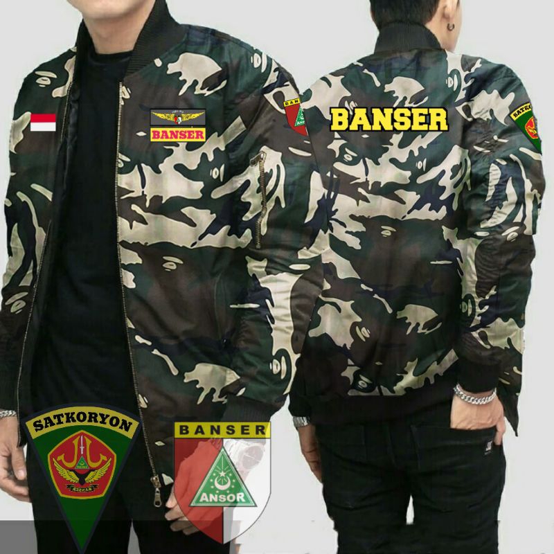 Jual Jaket Banser SATKORYON/jaket bomber SATKORCAB/jaket loreng Banser ...