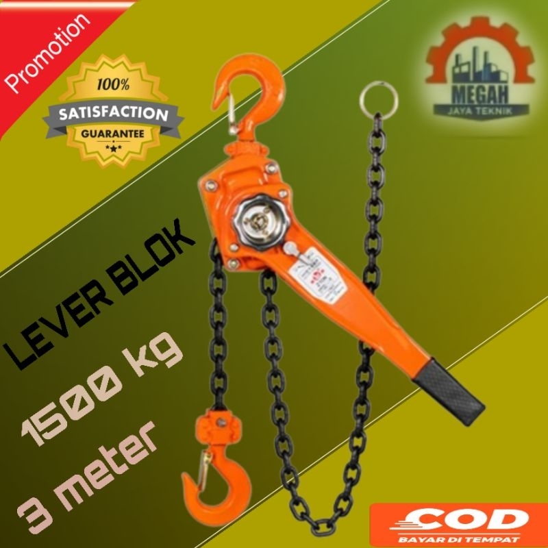 Jual LEVER CHAIN BLOCK 1500KG 3 METER TOKYOLIFT JAPAN | Shopee Indonesia