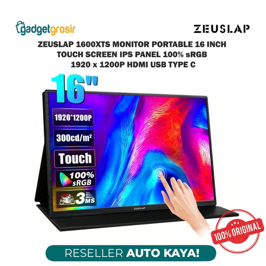 Jual Zeuslap Taffware Monitor Portable 16 Inch Touchscreen IPS 1920 x ...