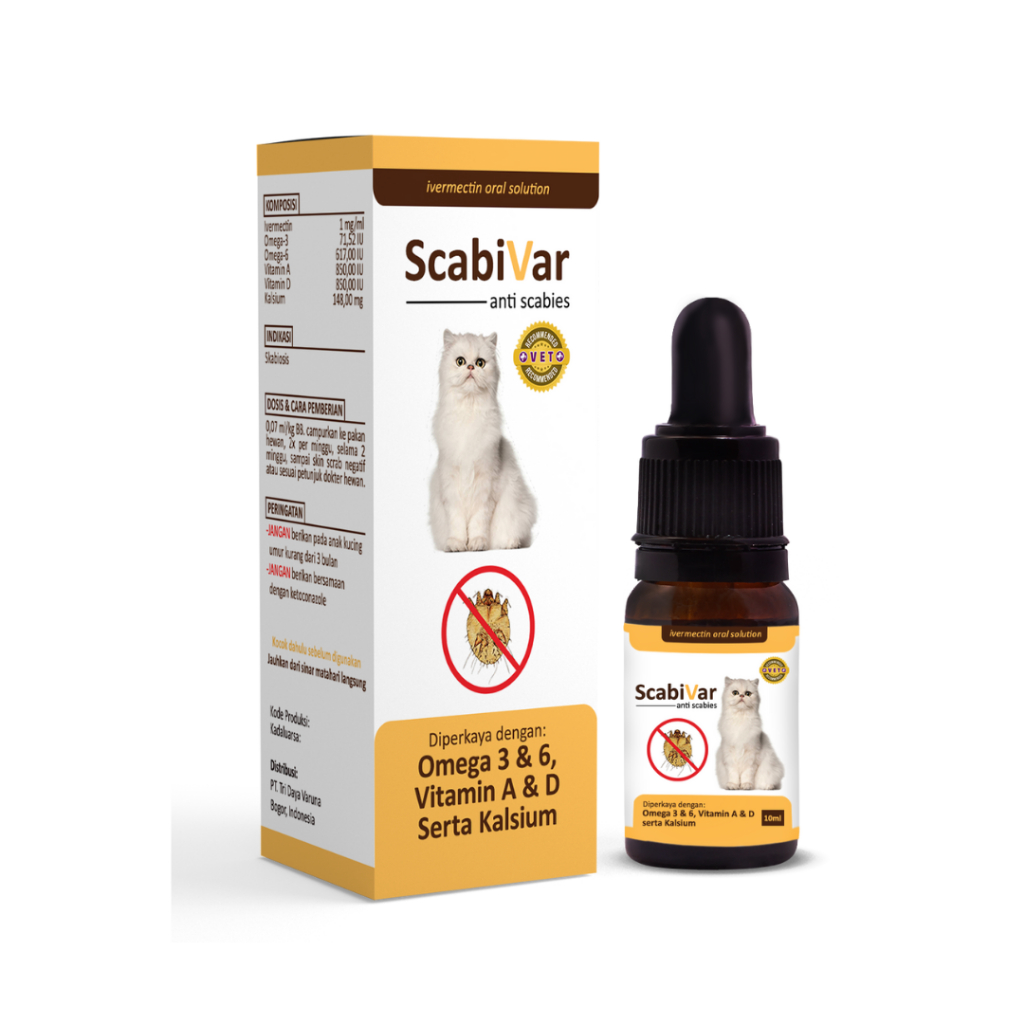 Jual Scabivar Obat Scabies Gatal Kudis Gudikan Pada Kucing Rekomendasi ...