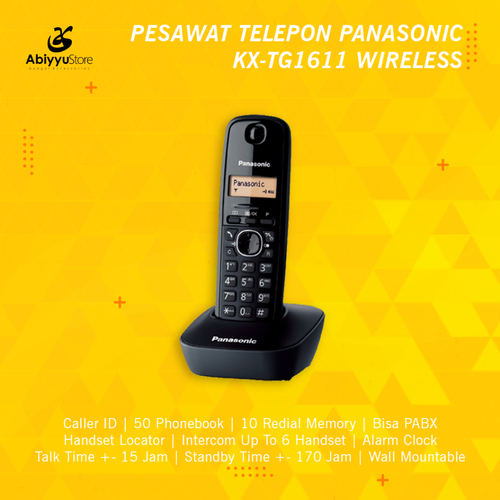 Jual Pesawat Telepon Cordless Panasonic KX-TG1611 Telephone Wireless Rumah Kantor Indihome ...