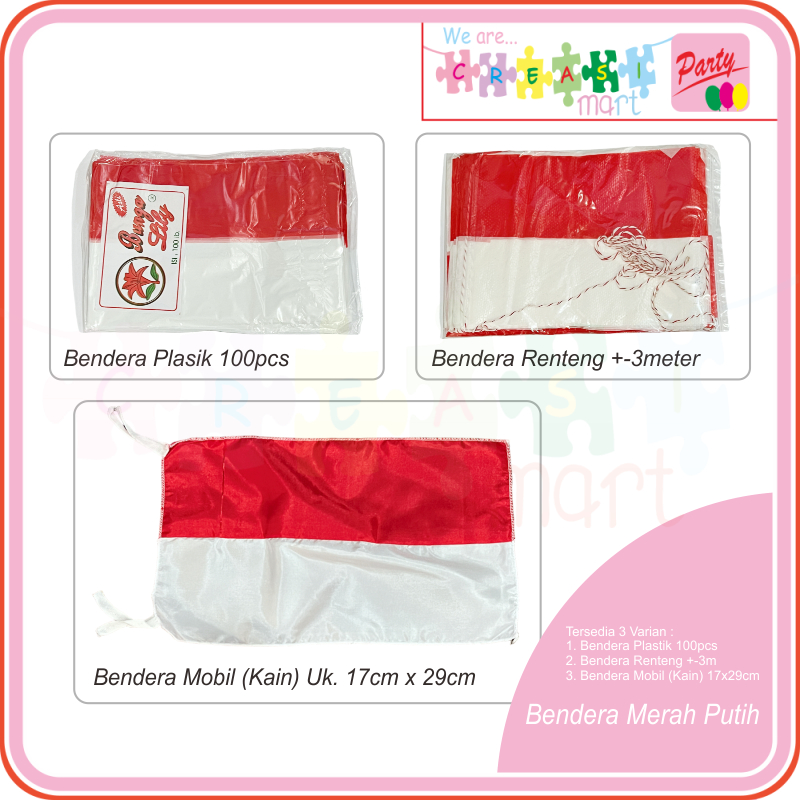 Jual Bendera Merah Putih Plastik / Renteng / Mobil Bendera Indonesia ...