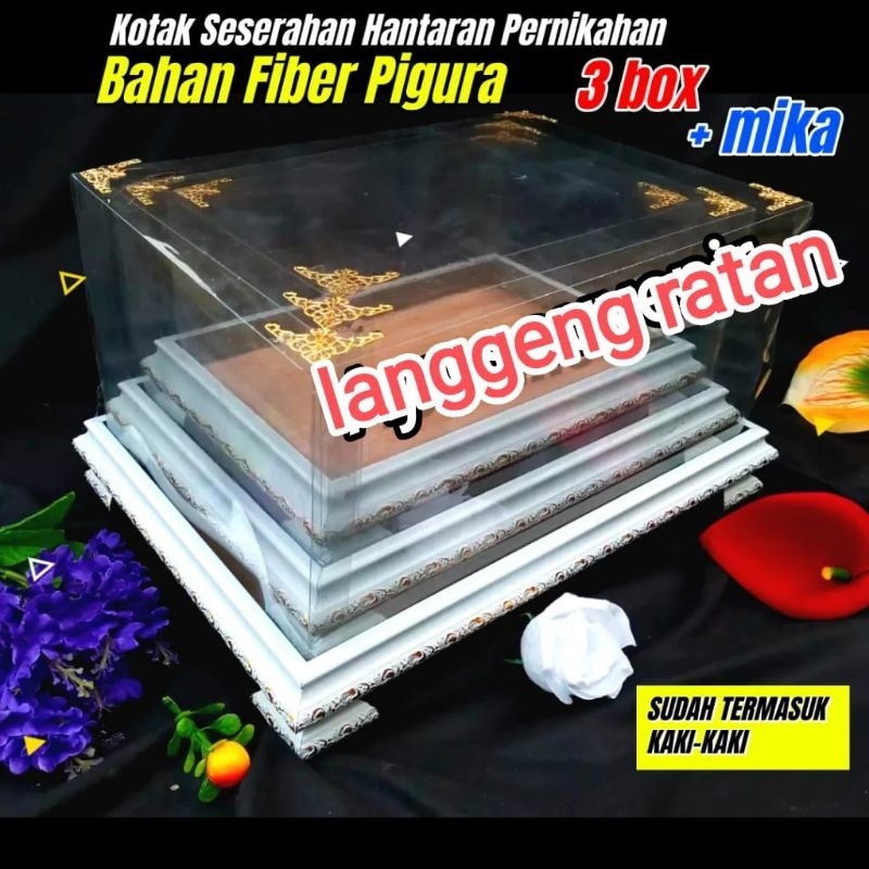 Jual tempat parsel fremfiber 1 kotak isi 3pcs hantaran pernikahan ...