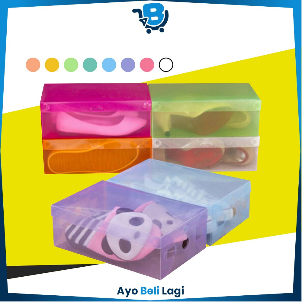 Jual Kotak Sepatu Tebal Transparan Shoes Box Kotak Rak Susun Sepatu ...