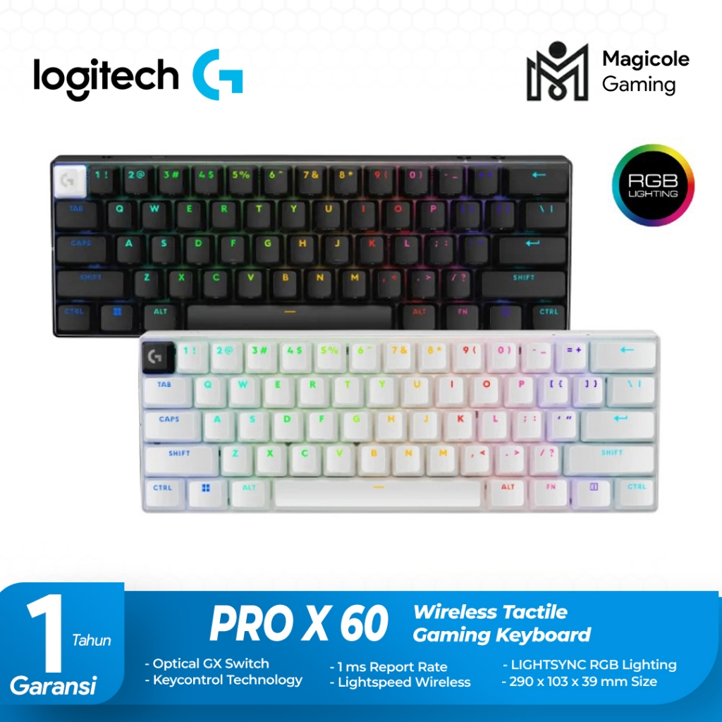 Jual Logitech G PRO X 60 LIGHTSPEED Keyboard Wireless Tactile with ...