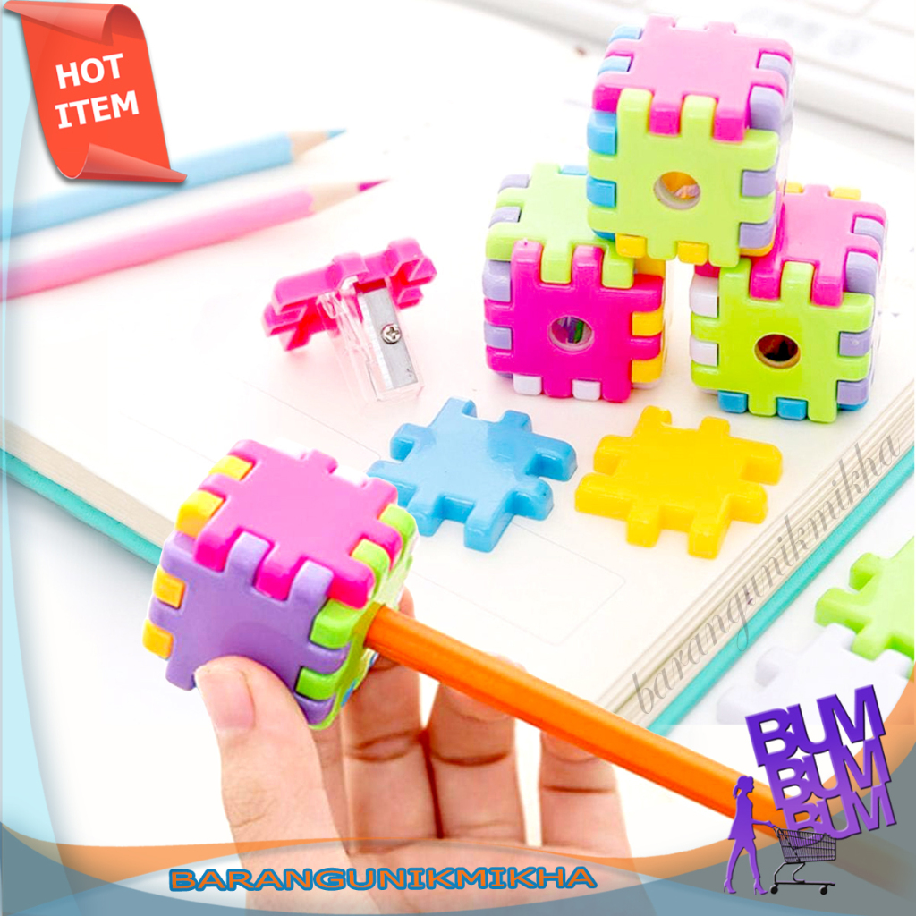 Jual Peraut Pensil Bentuk Puzzle Rautan Cube Pencil Sharpener Cute ...