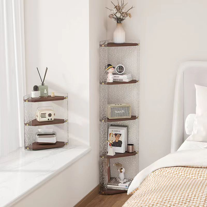 Jual Rak Sudut Ruang Tamu Kayu Mewah Rak Penyimpanan Segitiga Minimalis ...