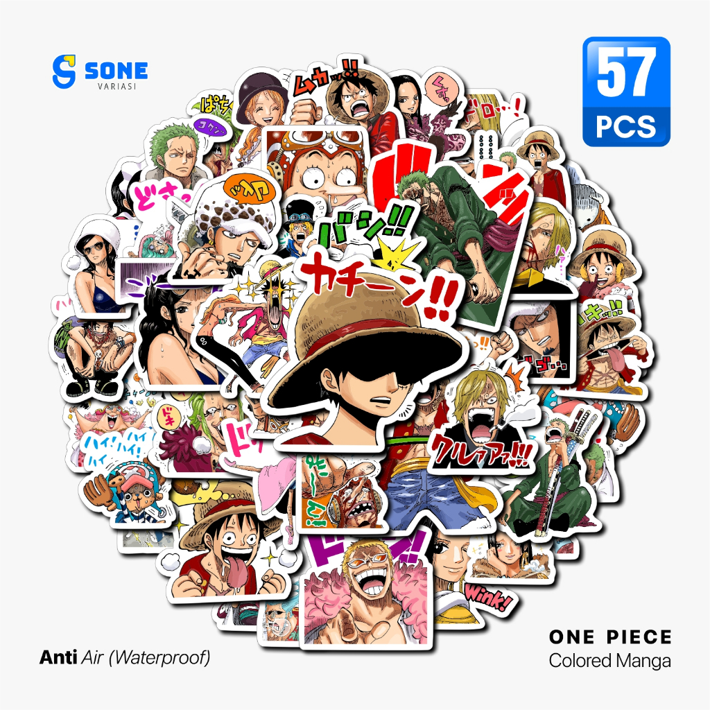 Jual Stiker Anime One Piece Vinyl Waterproof untuk Dekorasi Laptop Helm ...