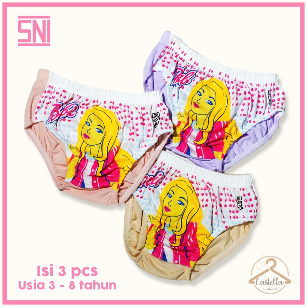 Jual Celana dalam CD anak perempuan katun 3 4 5 6 7 8 tahun isi 3 pcs ...