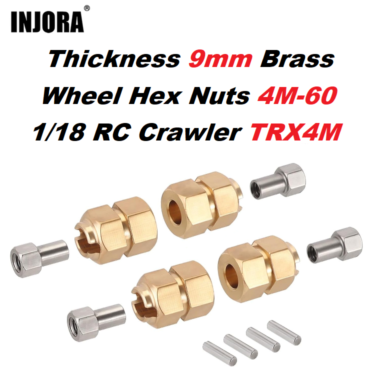 Jual INJORA 9mmThickness Brass Metal Wheel Widener Hex Nuts 4M-60 1/18 ...
