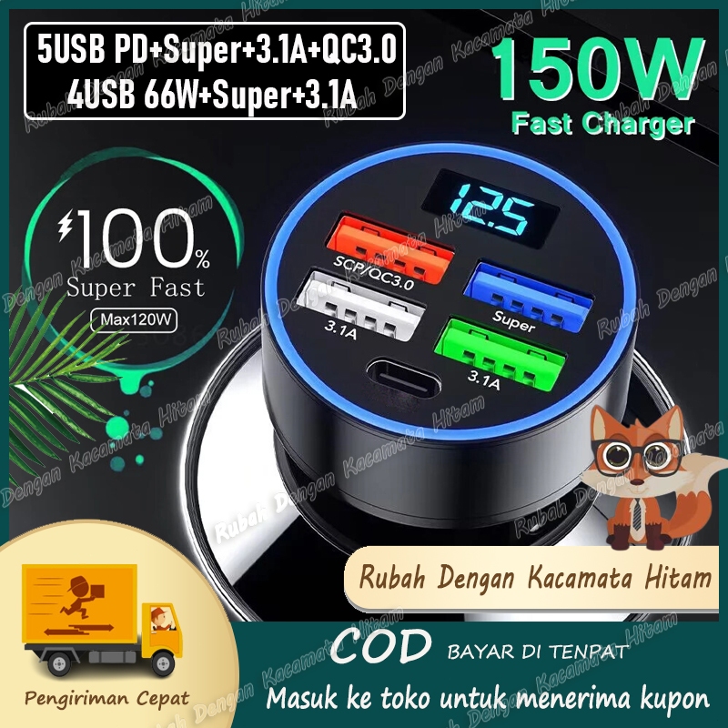 Jual Adapter Charger Mobil 5 Port Usb Tipe-c Fast Charging Untuk Iphone ...