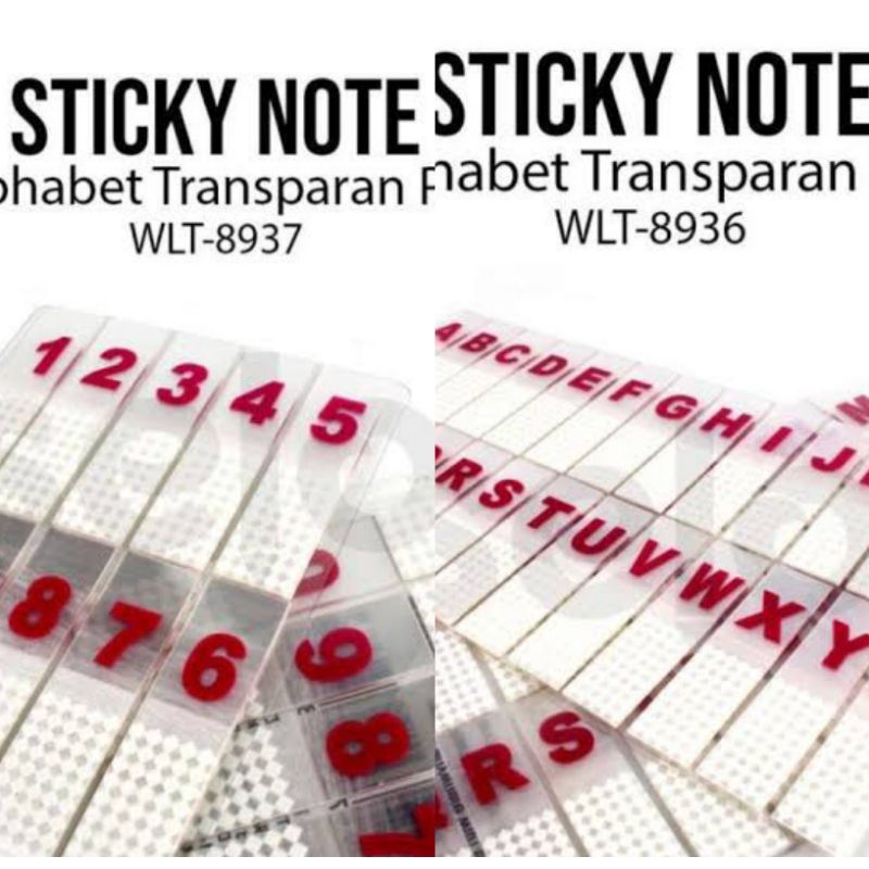 Jual TRANSPARENT ALPHABET NUMBER INDEX BOOK MARK PLASTIC STICKY NOTE ...