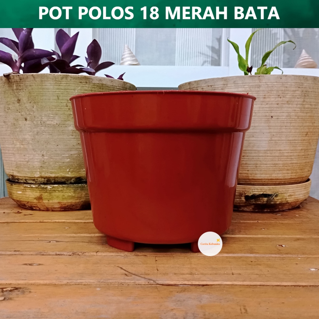 Jual [TANPA MINIMAL ORDER] (1 pc) Pot Bunga Plastik Basic Polos Coklat ...