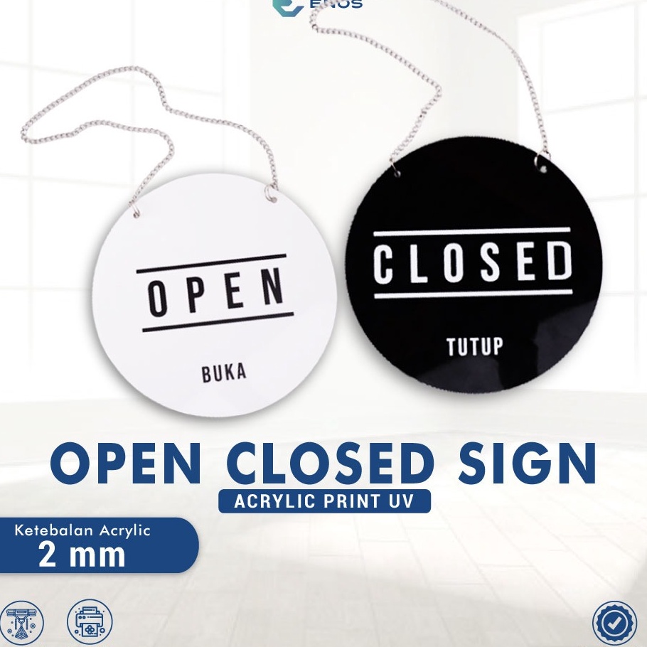 Jual COD SIGN SIGNAGE PAPAN TANDA BUKA TUTUP OPEN CLOSE PRINT UV ANTI ...