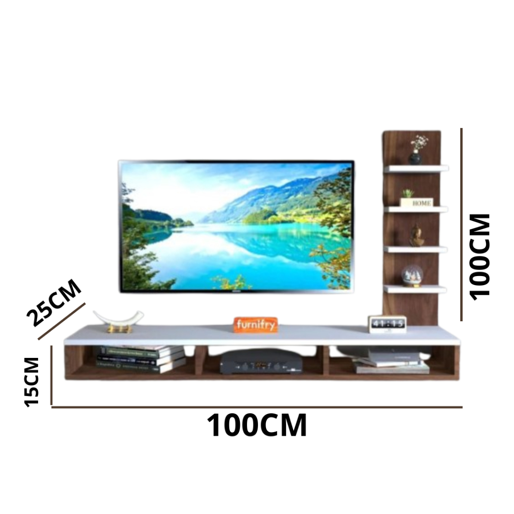 Jual RTA010 Rak Tv Dinding Minimalis Ukuran 100x25x15cm Tempat ...