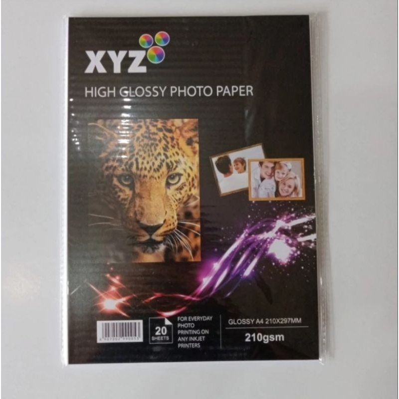 Jual ( 20 lbr )Kertas Foto Glossy Inject Photo Paper XYZ A4 | Shopee ...