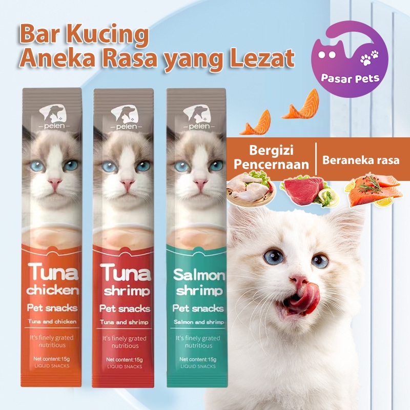 Jual Daftar baru Pelen Snack Hewan Peliharaan Cat Strip 15g/bar tongkat ...