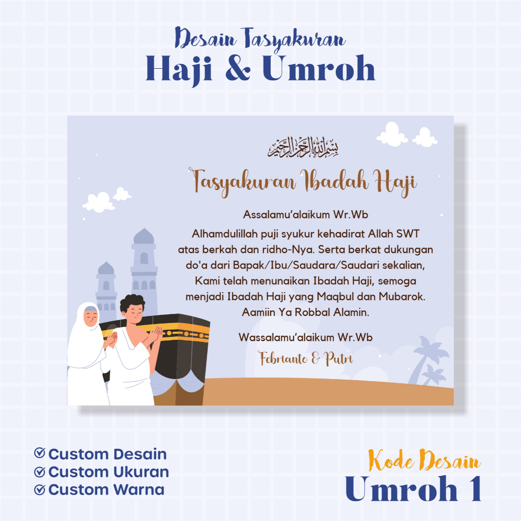 Jual Stiker/Kartu Tasyakuran Umroh dan Haji, Mohon doa restu Umroh dan ...